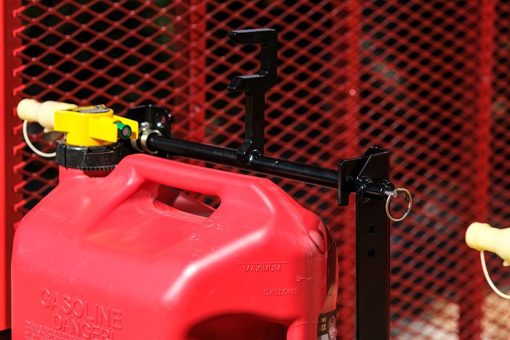 No-Spill 5 Gallon Gas Can Rack - Equipment Defender